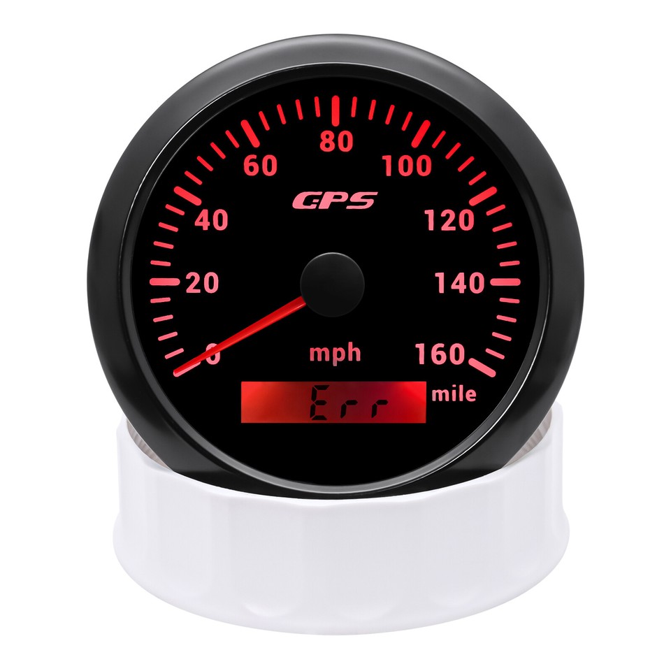 85mm Black GPS Speedometer 0-160 MPH Odometer Gauge for Motorcycle Boat ...