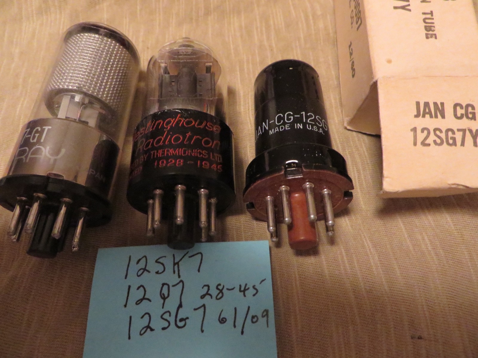 Radio tubes 12SK7 hit Ray ,12Q7 Westinghouse.12SG7 Jan NOS | eBay