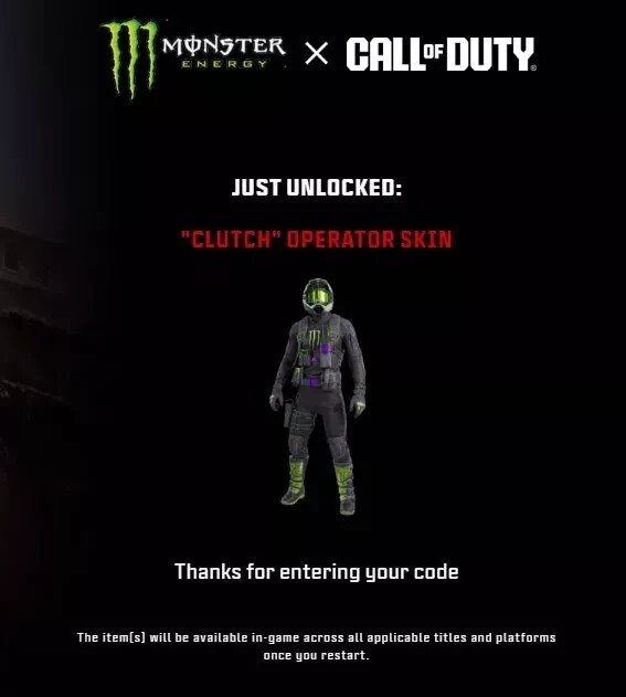 Exclusive Clutch Operator Skin For Call Of Duty MWIII and Warzone | eBay