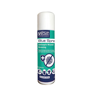 Vetset Blue Spray Antiseptic Spray Cleaner For Horses Dogs Livestock ...
