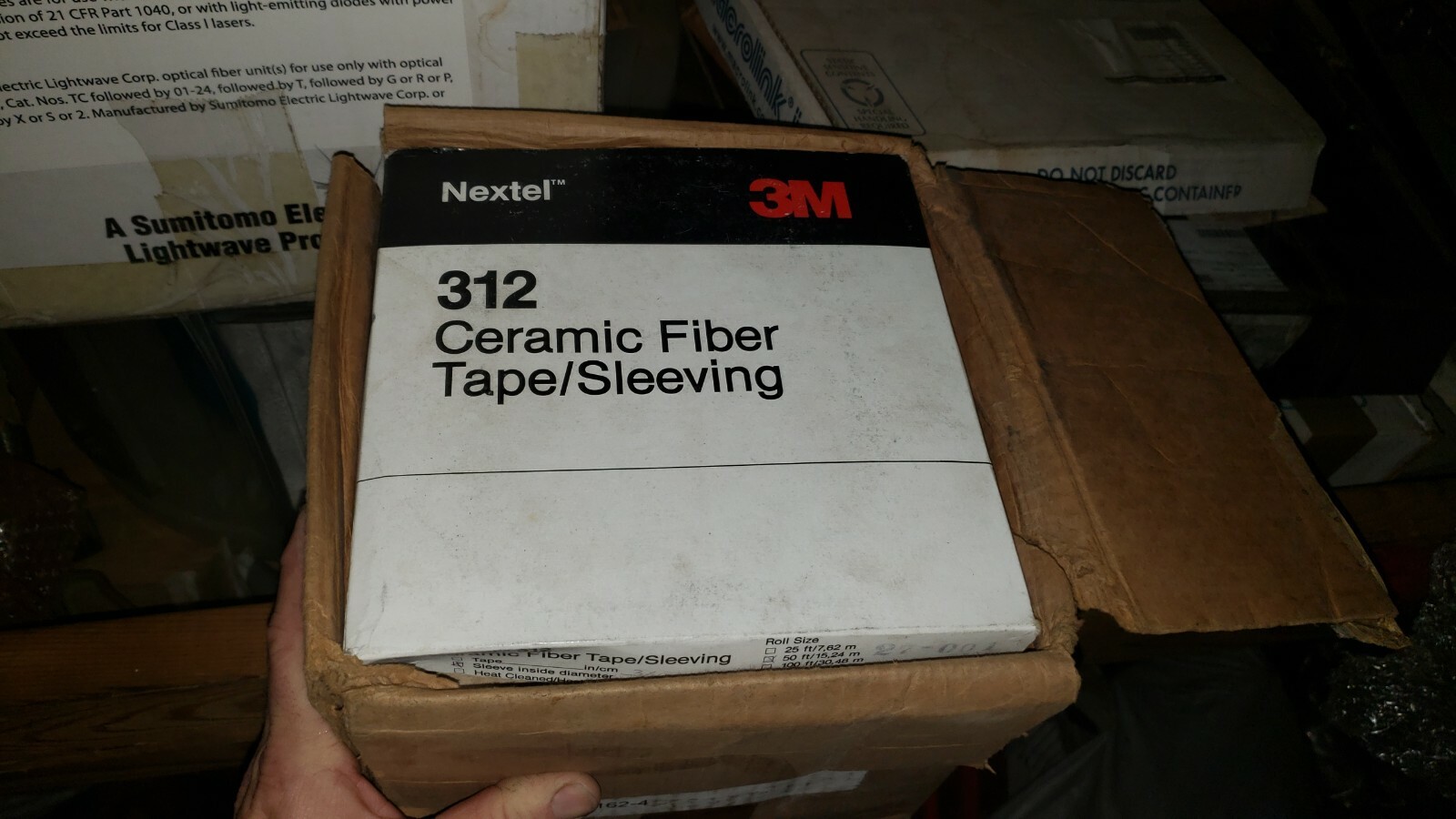 3/4" 3M Nextel 312 Braided High Temp Ceramic Sleeving 50ft Roll ...