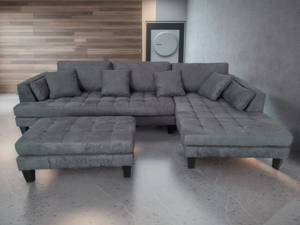 Modern Microfiber Sectional Sofa