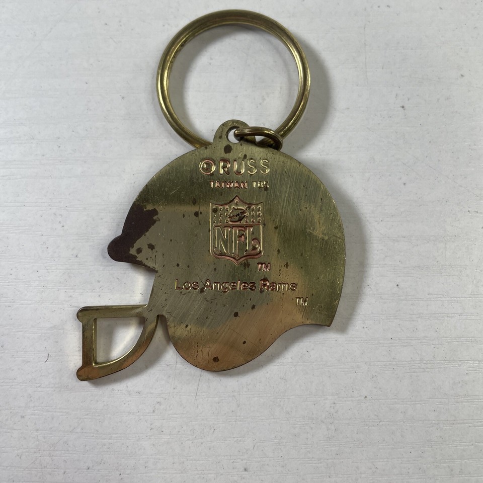 Official NFL Los Angeles Rams Helmet Brass Keychain Vintage Russ Brand ...