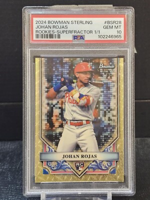 2024 BOWMAN STERLING JOHAN ROJAS ROOKIE CARD PHILLIES SUPERFRACTOR #D 1 ...