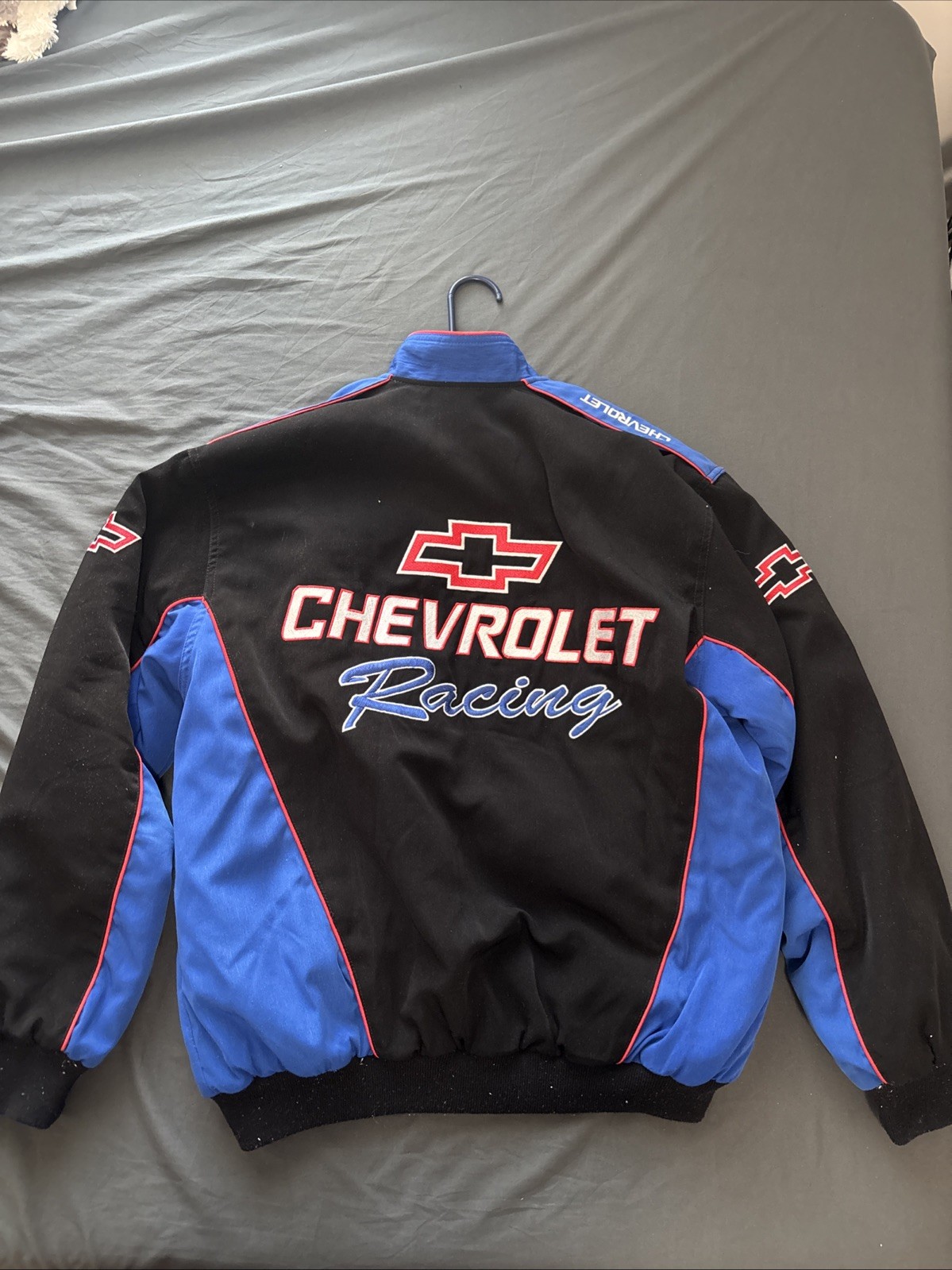 Vintage NASCAR Chevrolet Racing Jacket Men Size L, Bl… - Gem