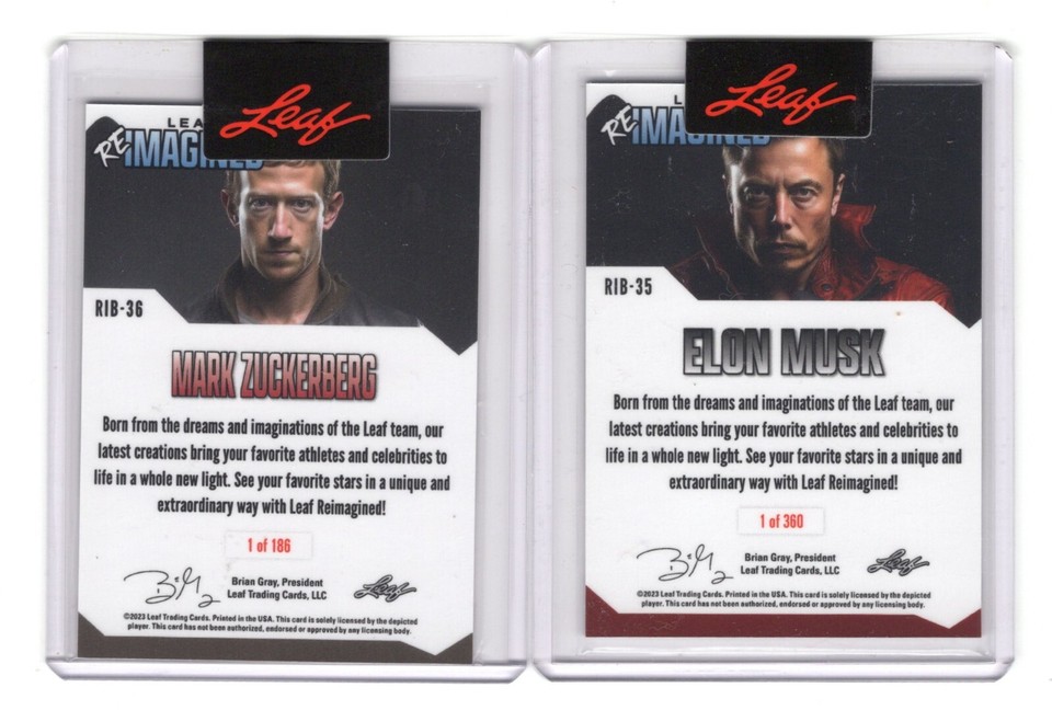 MARK ZUCKERBERG/ELON MUSK READY FOR BATTLE 2023 LEAF REIMAGINED RIB-36 ...