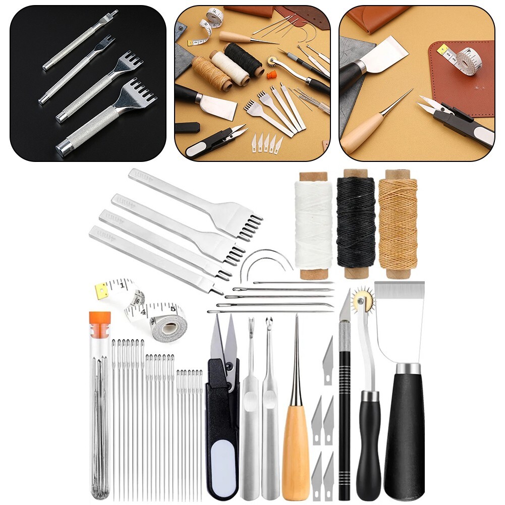 Complete Leather Accessories Set with Hand Stitching and Punching Tools ...