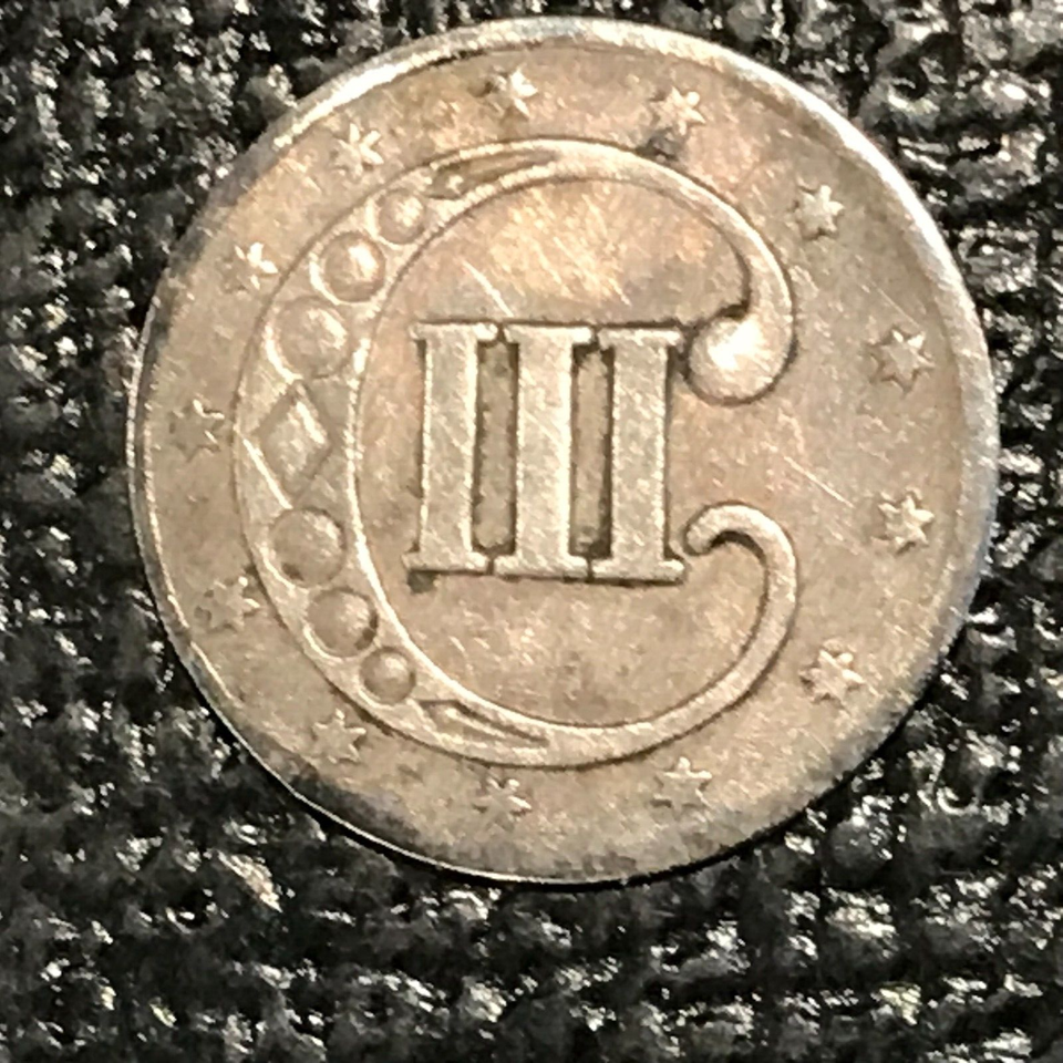 HIGHER GRADE 1853 THREE 3 CENTS TRIME SILVER COIN-JUN333 | eBay