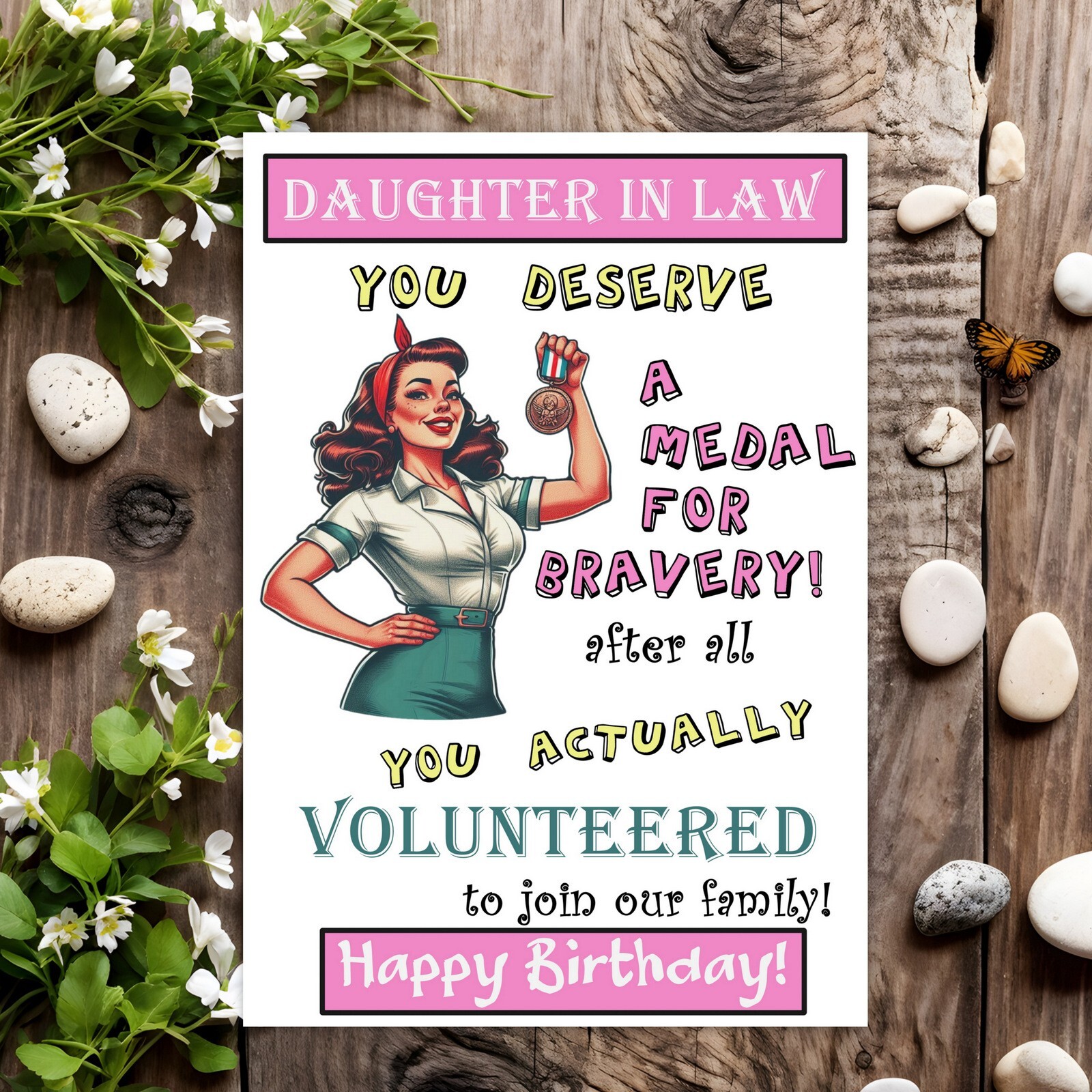 Daughter in law Funny Birthday Card Rude Joke Humour for Her Female ...