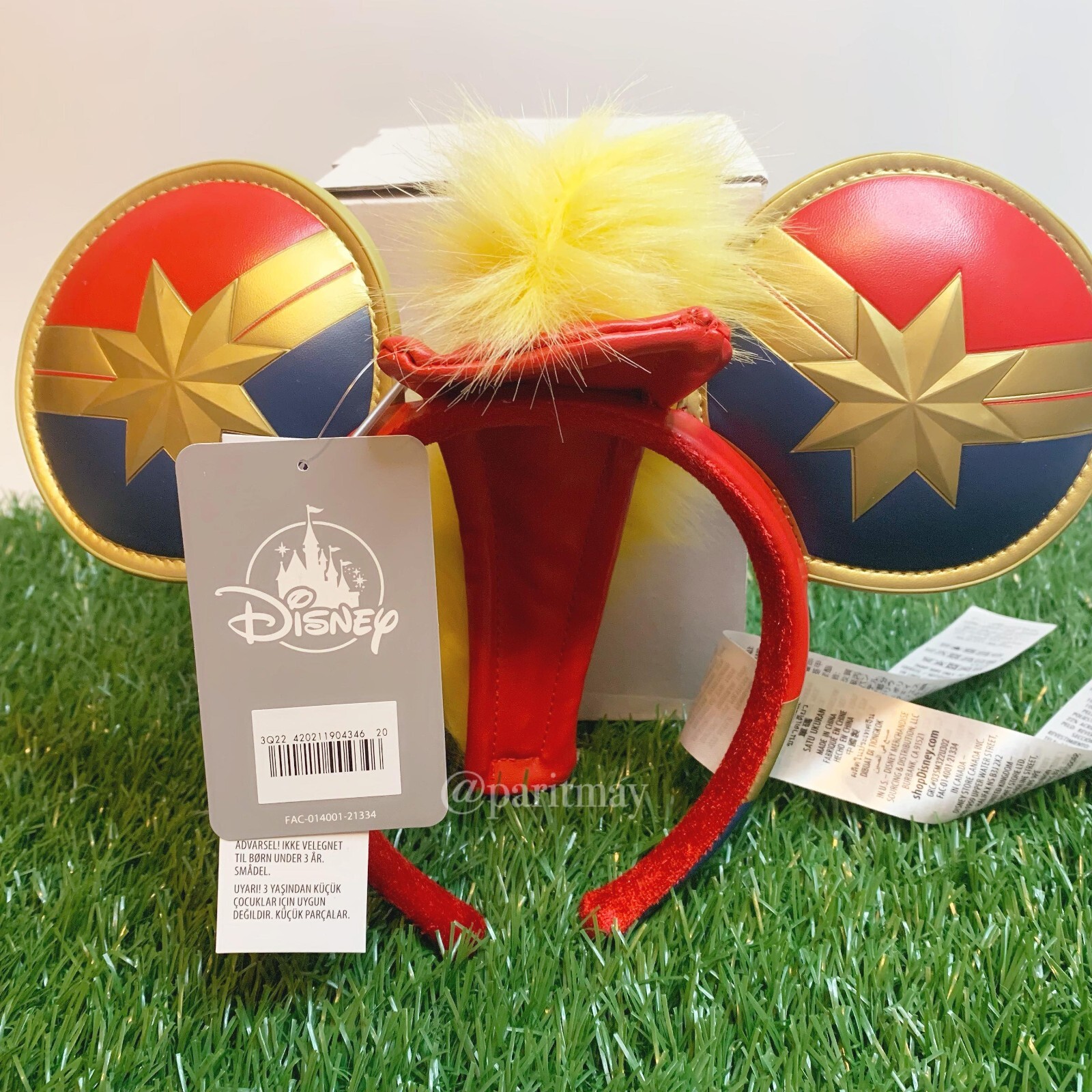 Disney Mickey Ears Adult One Size Captain Marvel Mohawk Headband ...