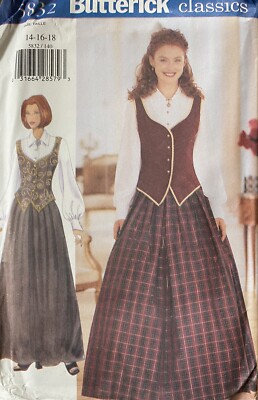 Vtg 90's Butterick Classics 5832 Vest Blouse Maxi Skirt sewing pattern ...