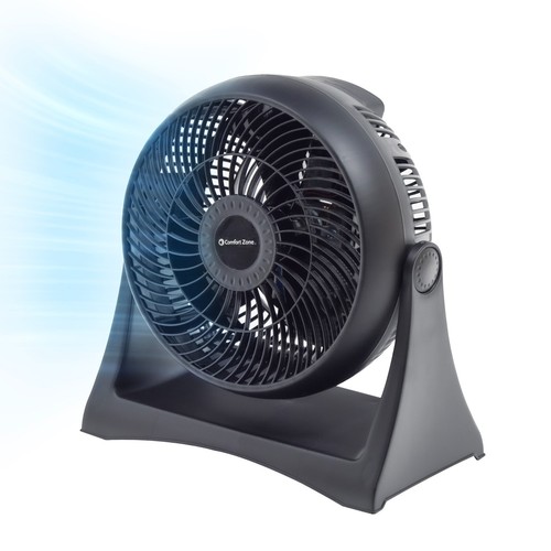 Comfort Zone Table Fan, 180-Degree Adjustable Tilt, 8 inches, 3 Speeds ...