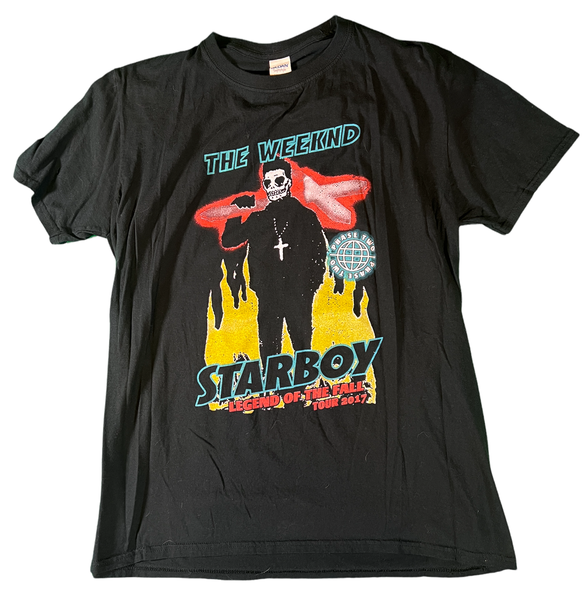 The Weeknd - RARE GLOWING CROSS PRINT - Starboy - 2017 Tour Tee w/Gucci ...