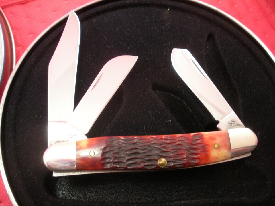 CASE OC CHOPPERS STOCKMAN KNIFE UNUSED IN GIFT / COLLECTOR TIN #6347 SS ...