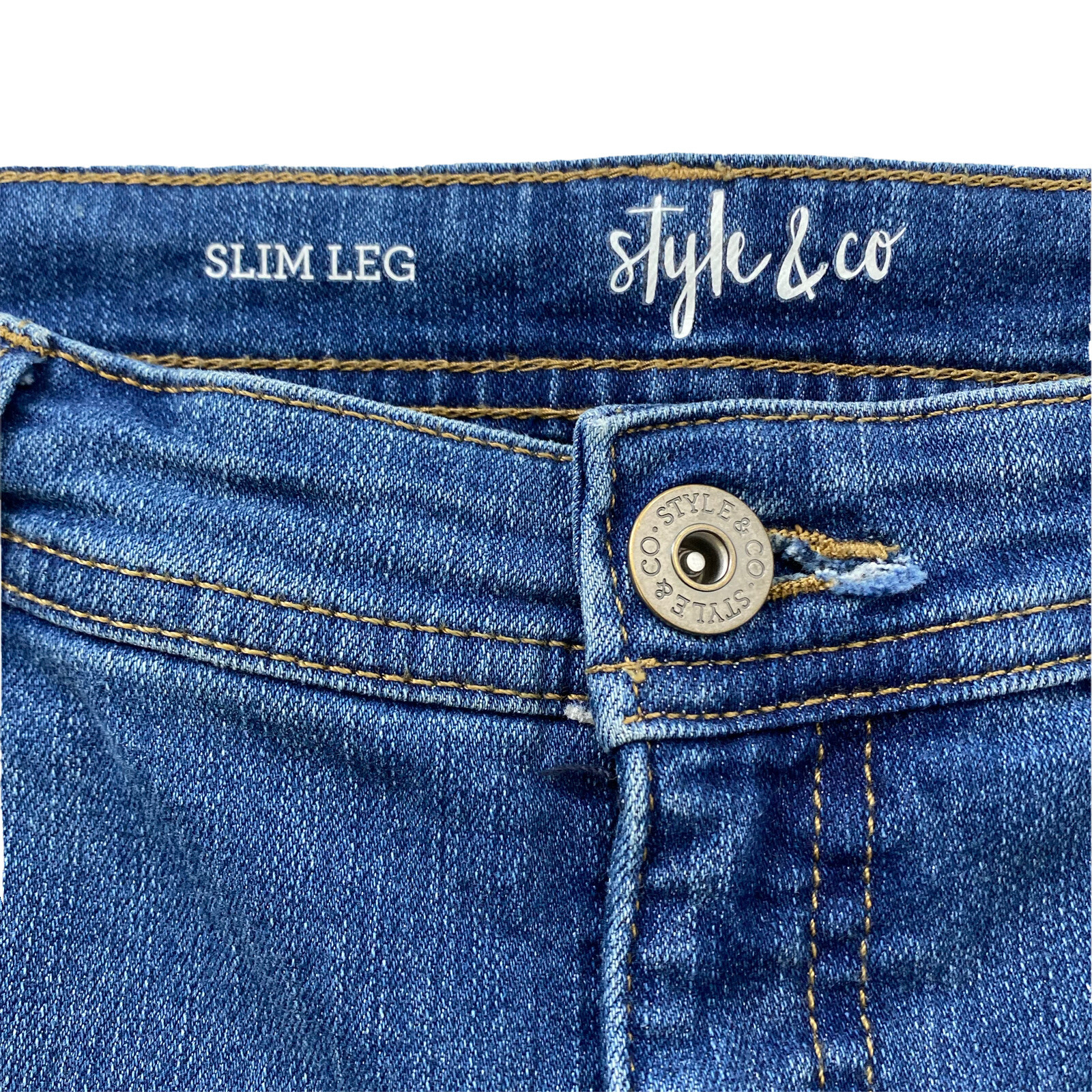 Style & Co Petite Slim Leg Jeans Womens size 10P Stretch Denim Blue ...