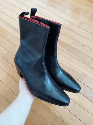 NOS Beatwear Mark Astbury High Zip Beatle Boot Black Calf Zip Men EU 43 ...