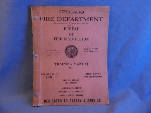 Vintage Chicago Fire Department Bureau Instruction No. 2 Training ...