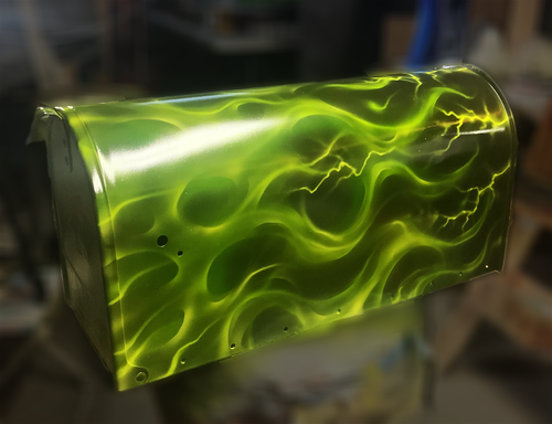 Custom Painted Flamed Green Large Residential Metal Mailbox | eBay