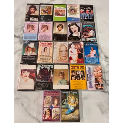 22 Cassette Tape Lot Female Country Artists Dolly Patsy Loretta & More ...