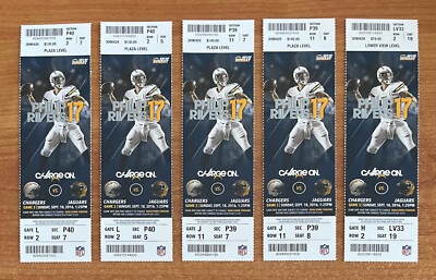 LOT of 5 - RIVERS / GATES 78TH TD TANDEM CHARGERS 2016 FULL TICKETS vs ...