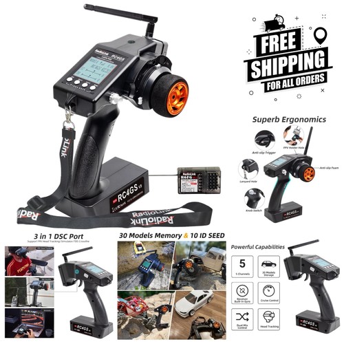 5-Channel RC Transmitter & Receiver with Built-in Gyro for Superior ...