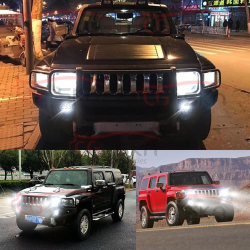 For 2006-2010 Hummer H3 6000K LED Headlight Hi/Lo + Fog Light Bulbs ...