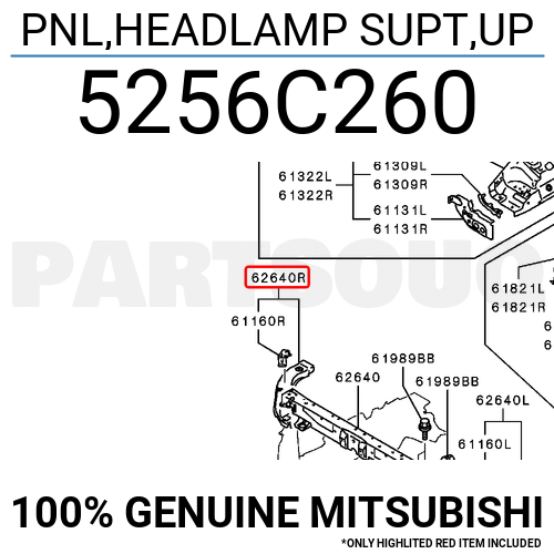 5256C260 Genuine Mitsubishi PNL,HEADLAMP SUPT,UP | eBay