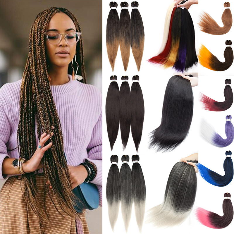 EZ Braid Hair Extensions 20"~26" 5 BUNDLE Pre-stretched Crochet Braid ...