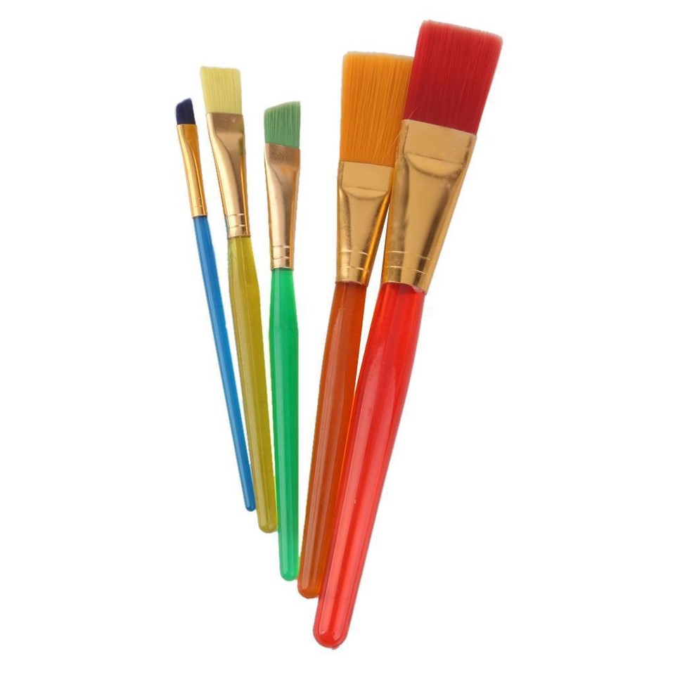 5pcs Chunky Nylon Brush Set For Kids Paint Art Craft Drawing Brush | eBay