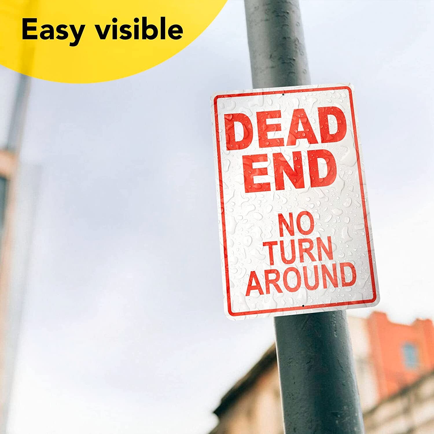 Dead End Sign, No Turn Around Driveway Sign, Private Driveway Sign ...