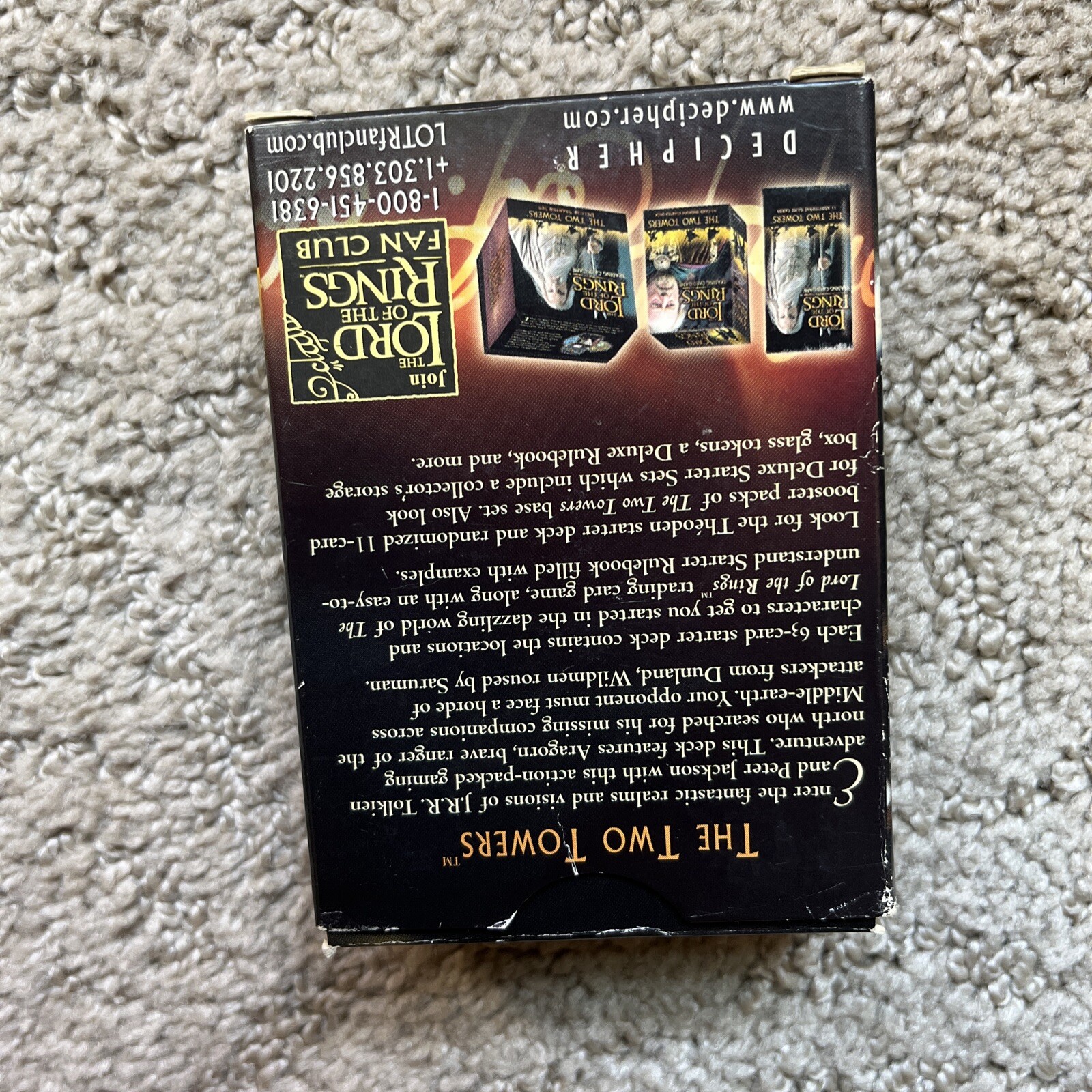 Decipher LotR CCG Two Towers Aragorn Starter Deck open box cards ...