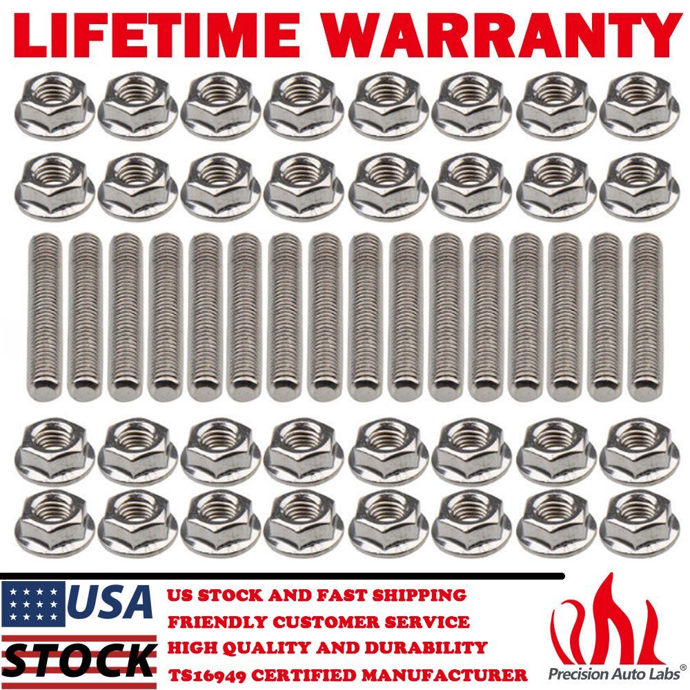 Header Hardened Stainless Steel Bolts Kit For Ford F150 F250 F350 V8 4 ...