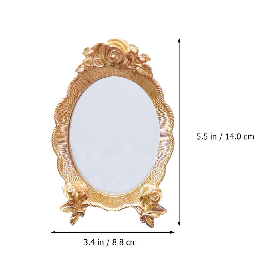 Small Tabletop Mirror Mini Dressing Wave-shaped Makeup Compact for ...