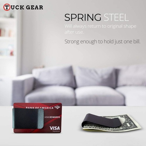 TUCK GEAR Black Money Clip for Men with Reinforced Bill and Card Holder ...
