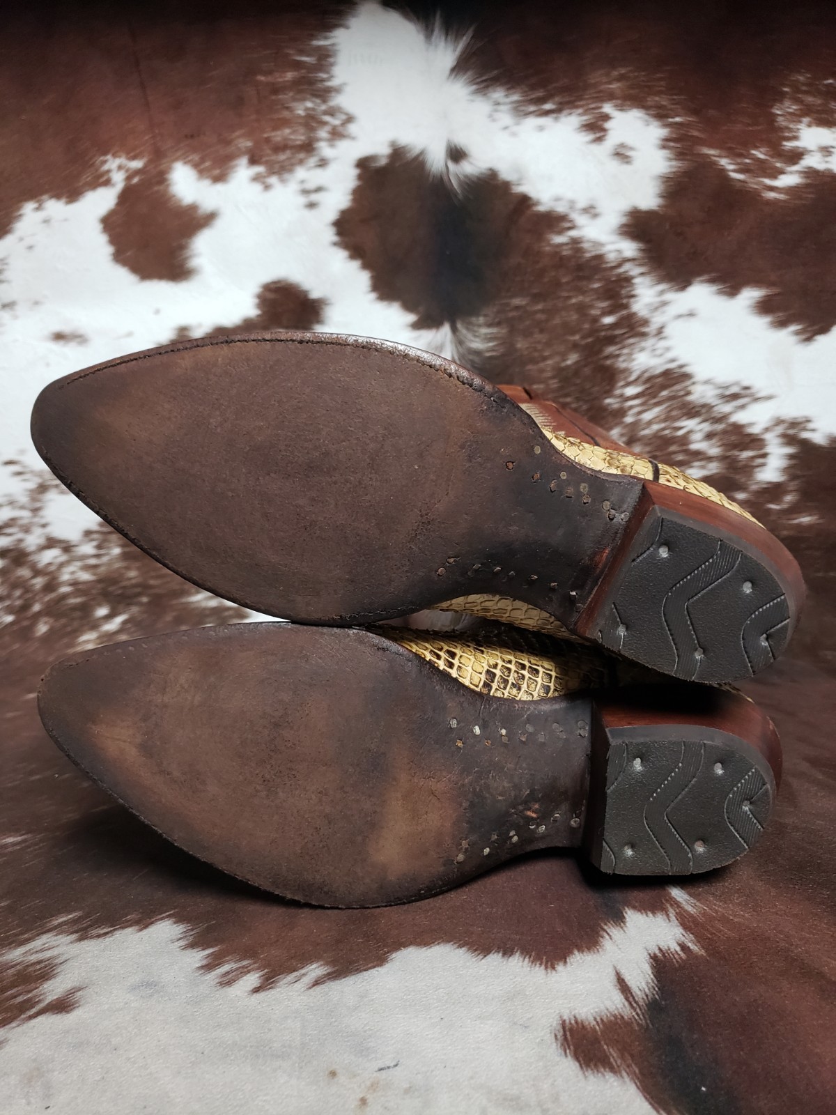 Tony Lama Vintage Natural Anaconda Snake Skin Western Cowboy Boots Mens ...