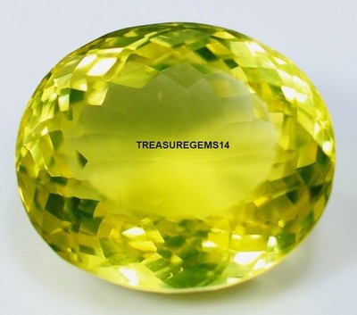 12.2 Ct 9X13X16 Natural Transparent Lemon Quartz faceted Oval Gemstone ...