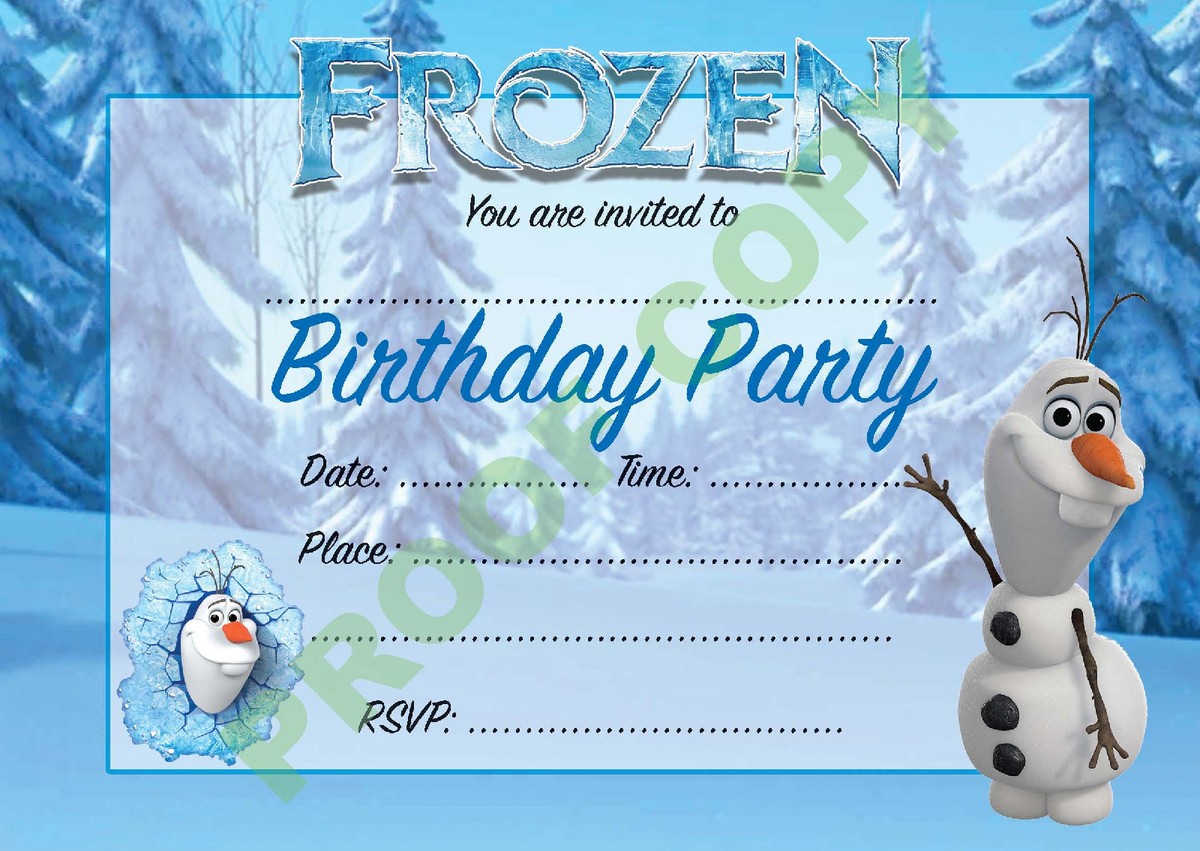 Olaf Birthday Party Invitations Magical Frozen Birthday Party Ideas