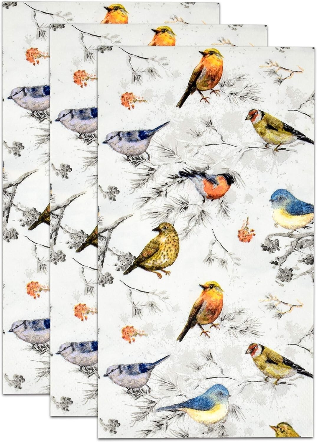 100 Bird Guest Napkins Disposable Paper Pack - Colorful Birds Design | eBay