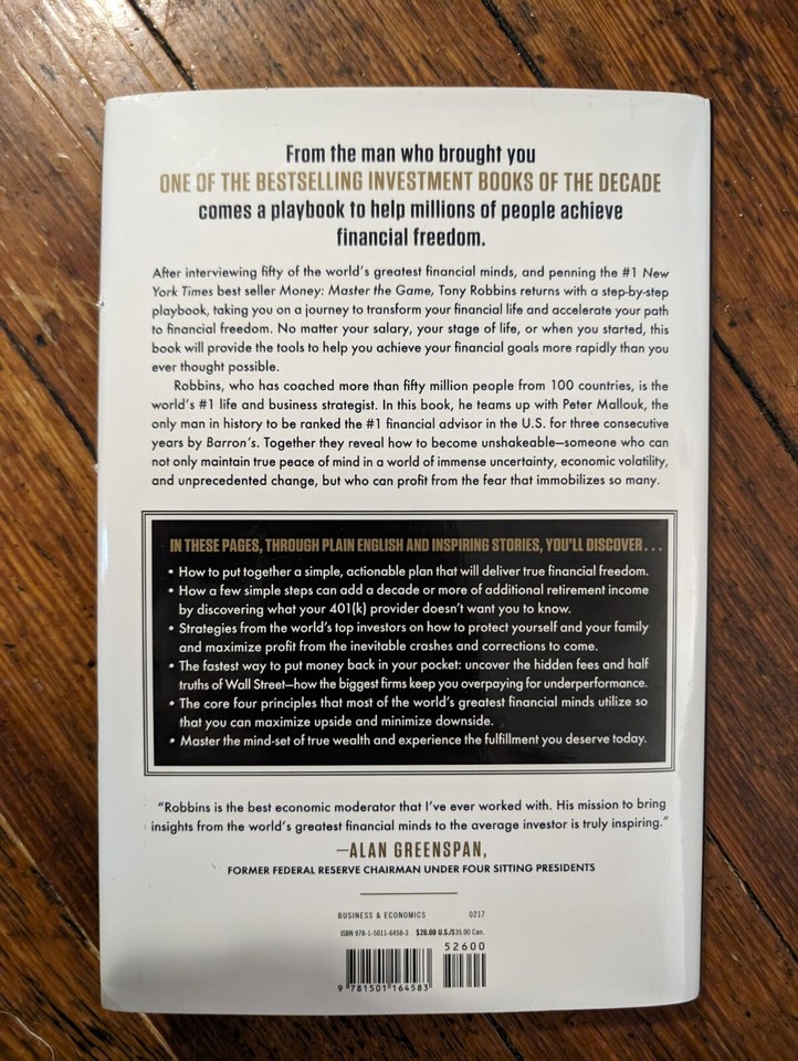 Tony Robbins Unbreakable: Your Financial Freedom Playbook 9781501164583 ...