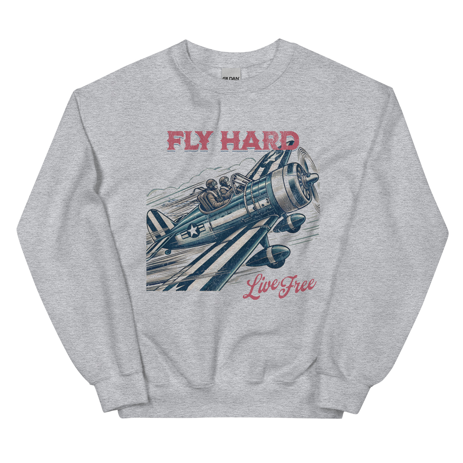 Vintage Pilot sweatshirt Gift for aviator birthday present Fly Hard ...
