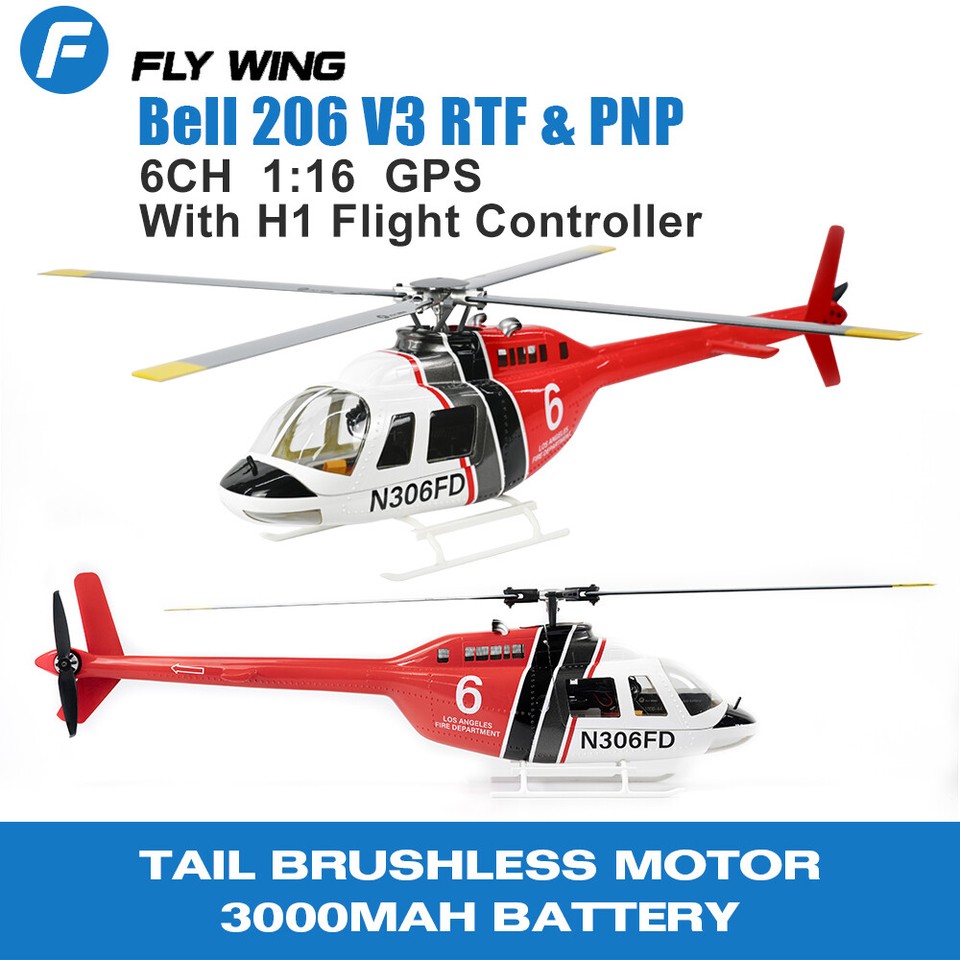 Flywing Bell 206 V3 6CH 3D GPS Auto Return Hovering RTF/PNP RC ...