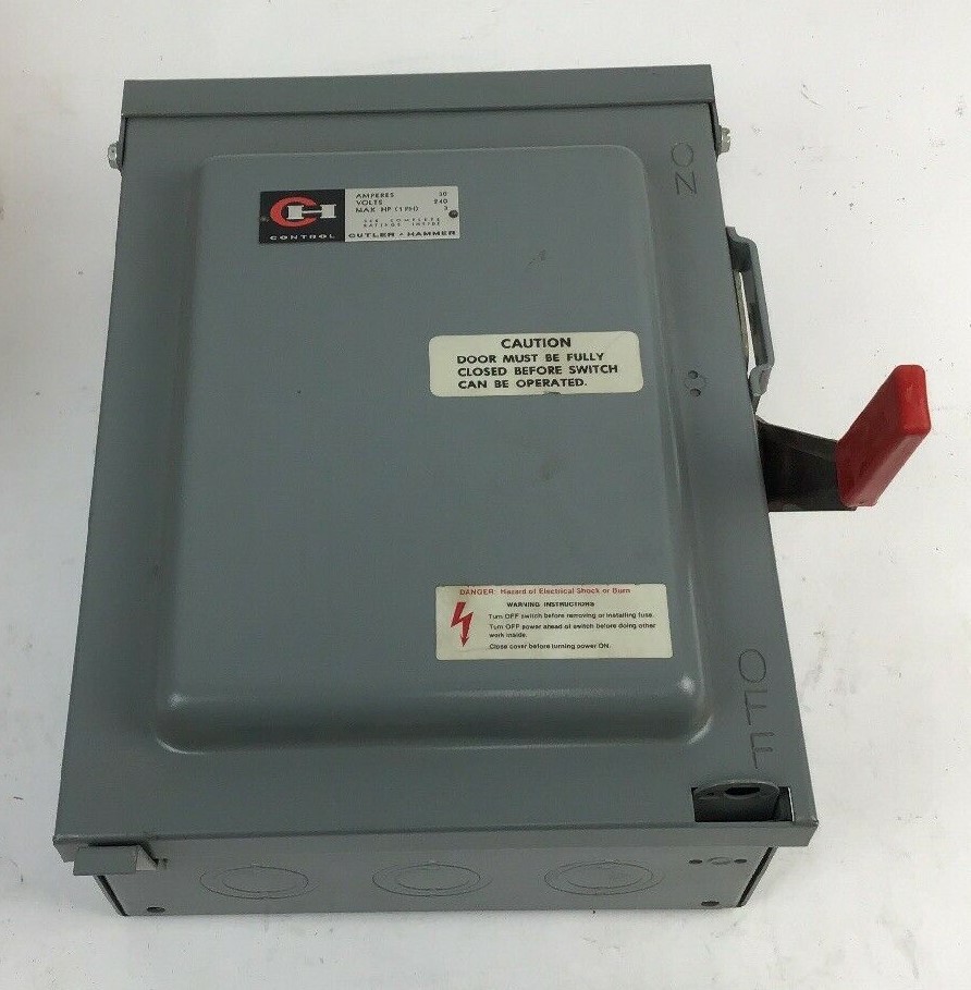 Cutler Hammer DH221NR Heavy Duty Safety Switch 30A 240V 125/250 ...