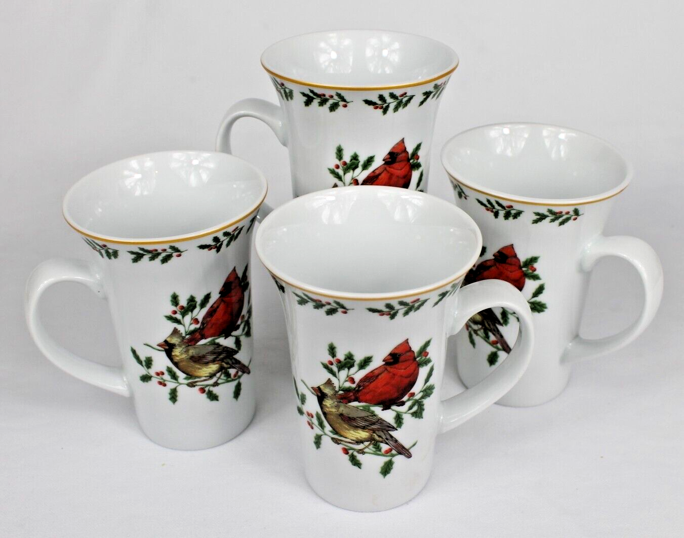 Set of 4 Living Quarters Porcelain Christmas Coffee Latte Mugs ...
