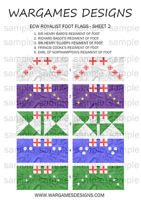 28mm ECW Royalist Foot Flags Sheet 2 - Pike & Shotte, FOG, DBR, WECW ...