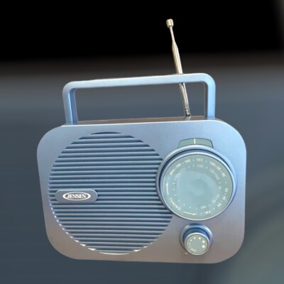 Jensen MR-550 Portable AM/FM Radio with Aux Line-in Blue | eBay