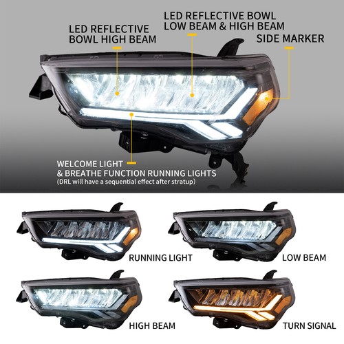 For 2014-2020 Toyota 4Runner Amber Signal Projector Headlight Headlamp ...