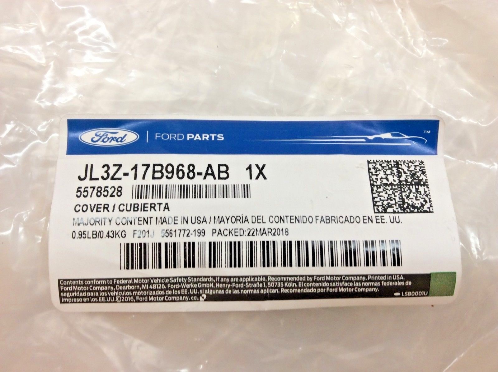 Ford F-150 3.3L Or 5.0L Front Bumper Lower Center Cover Grille OE JL3Z ...