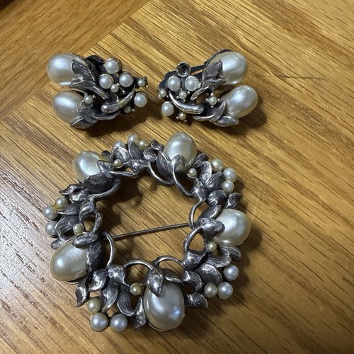 Tortolani Vintage Pin and Clip Earring Set Signed | eBay