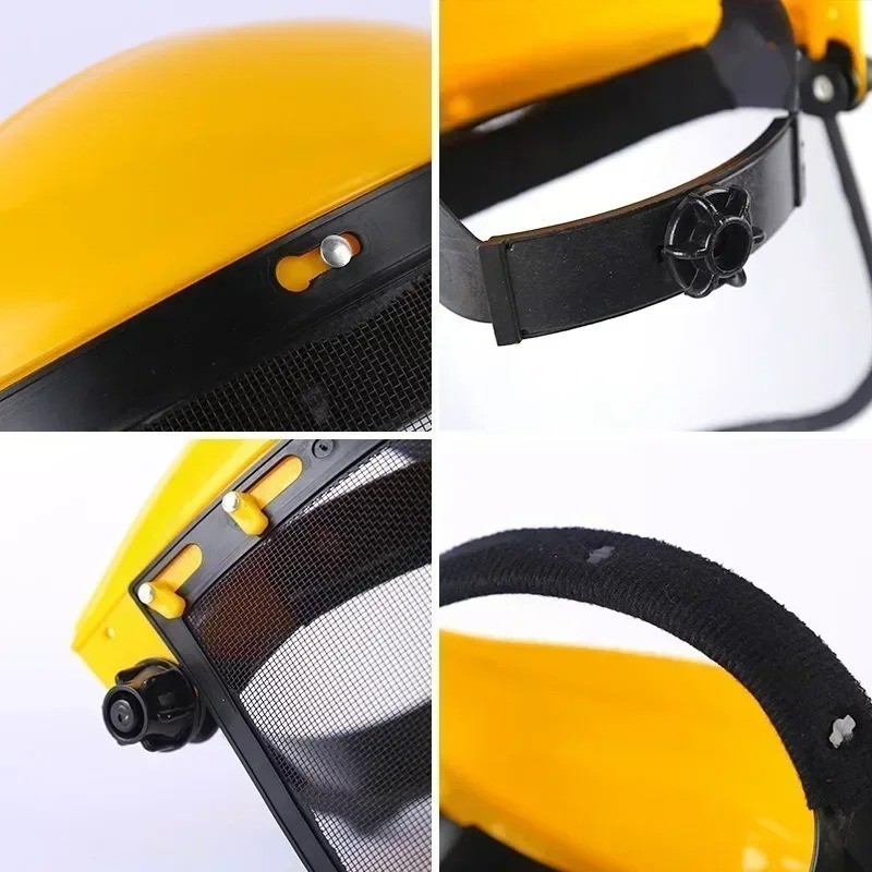Orange Full Face Safety Shield Flip Up Visor Mask Clear Glasses Eye ...