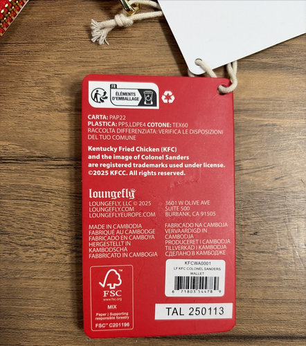 Loungefly Portafoglio KFC Colonel Sanders Women's Zipper Seven Card ...